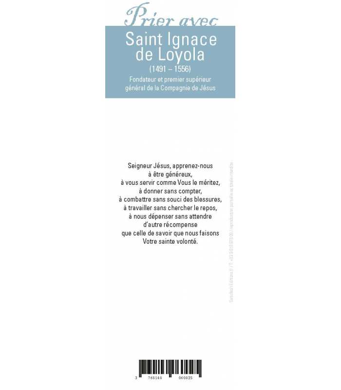 Signet "Prier avec" Saint Ignace de Loyola
